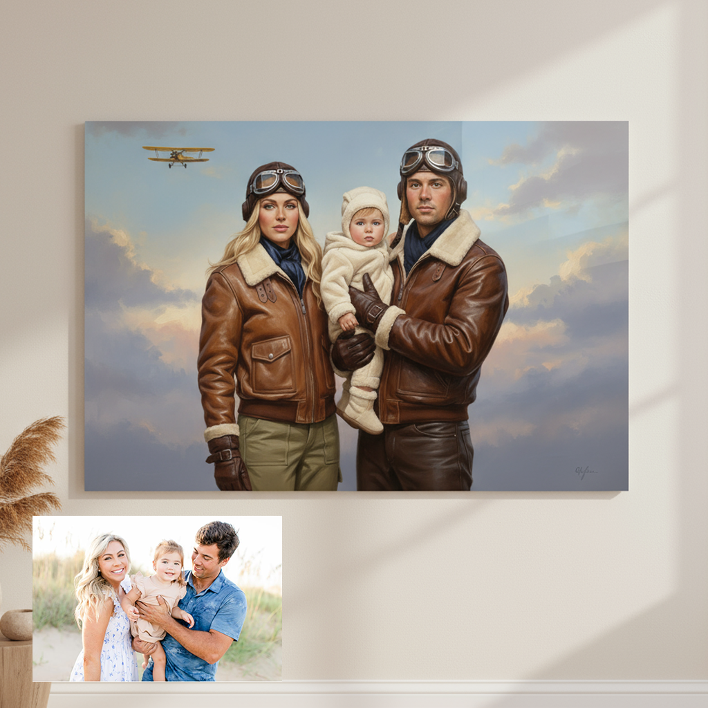 Artzuzu Custom Portrait For Family - Sky Captains